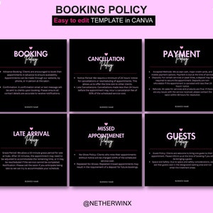 Booking Policy Template: Instagram Story & Post (canva Editable) - Etsy
