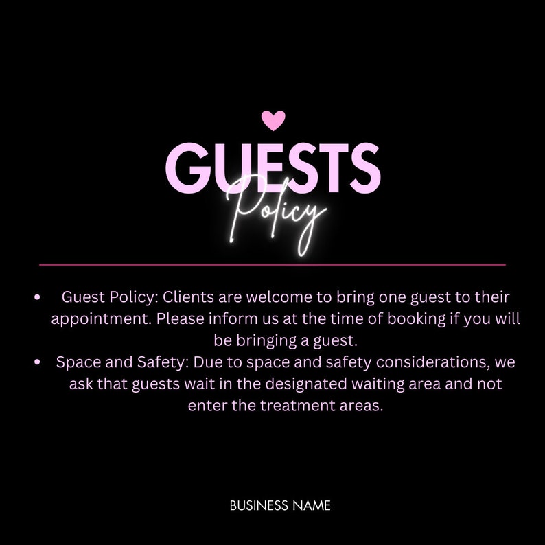 Policy Template, Booking Policy Flyer Canva, Policy Template for Hair ...