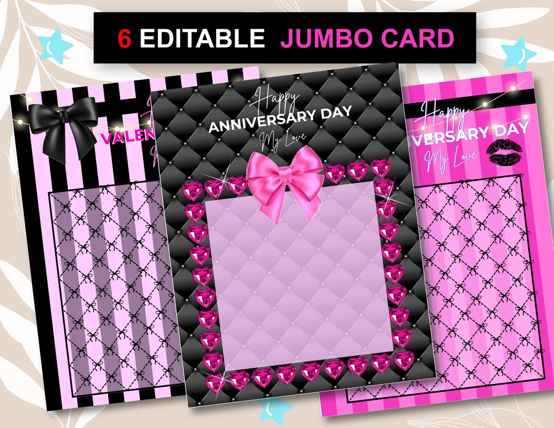 Editable Jumbo Card Templates - Etsy