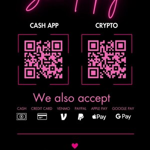 PINK Qr Code Sign Scan to Pay Template Flyer, Canva Template Editable ...