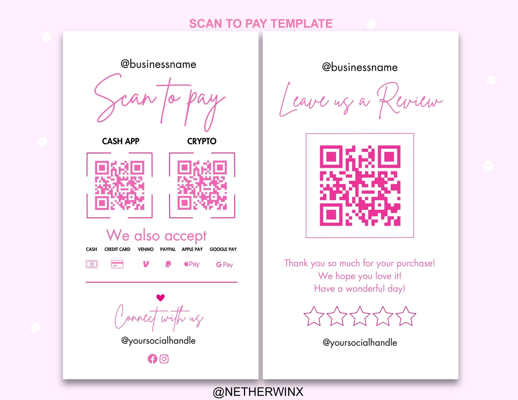 Qr Code Sign Scan to Pay Template Flyer, Canva Template Editable ...