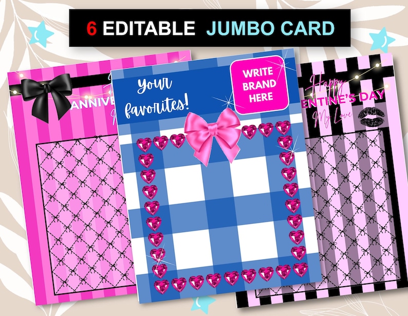 Editable Jumbo Card Templates - Etsy