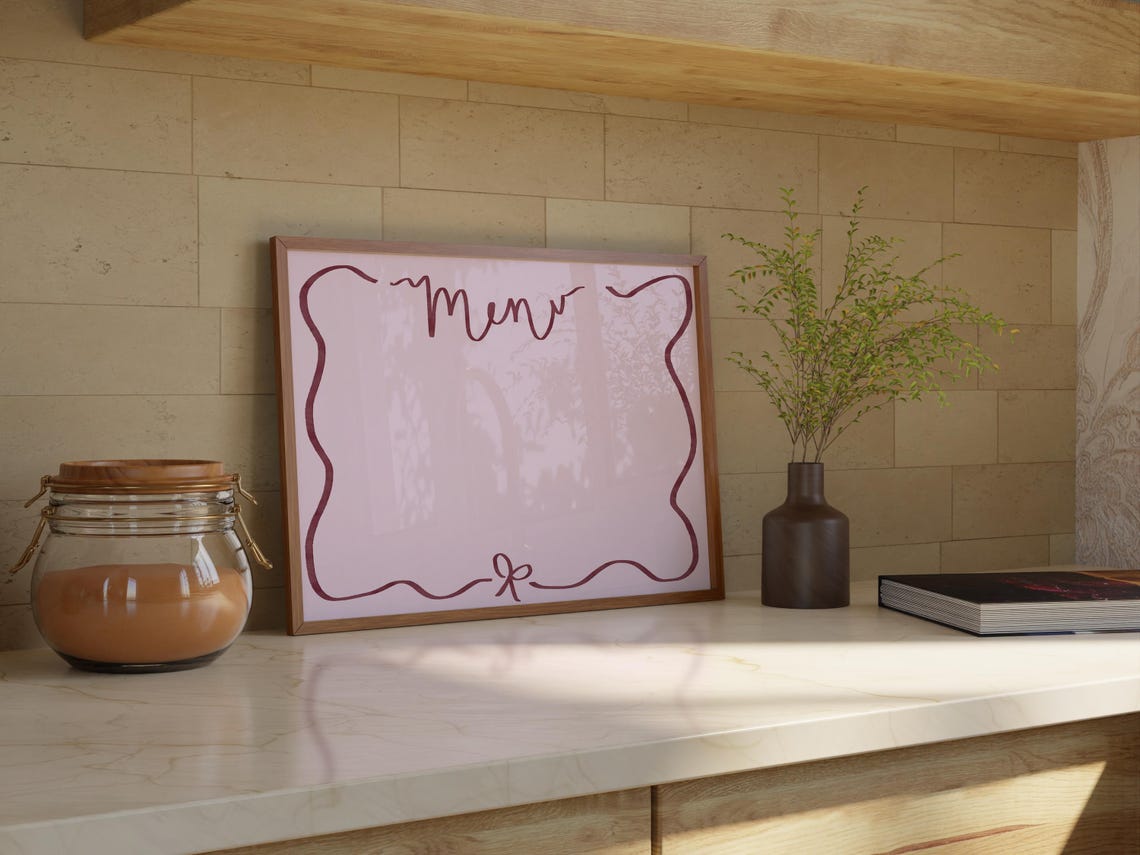 Decorative Menu Print | Frame and Reuse Over and Over | Decorate Your ...