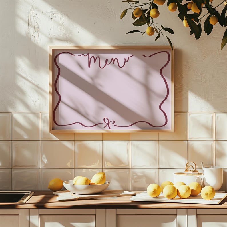 Decorative Menu Print | Frame and Reuse Over and Over | Decorate Your ...