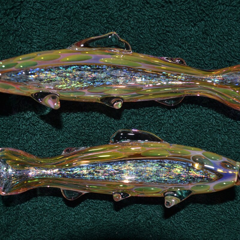 Rainbow Art Glass Fish - Etsy