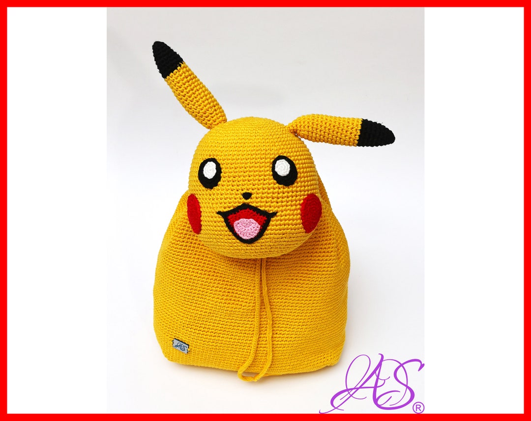 Crochet Pikachu Backpack Pattern for Children PDF Accessories Amigurumi ...