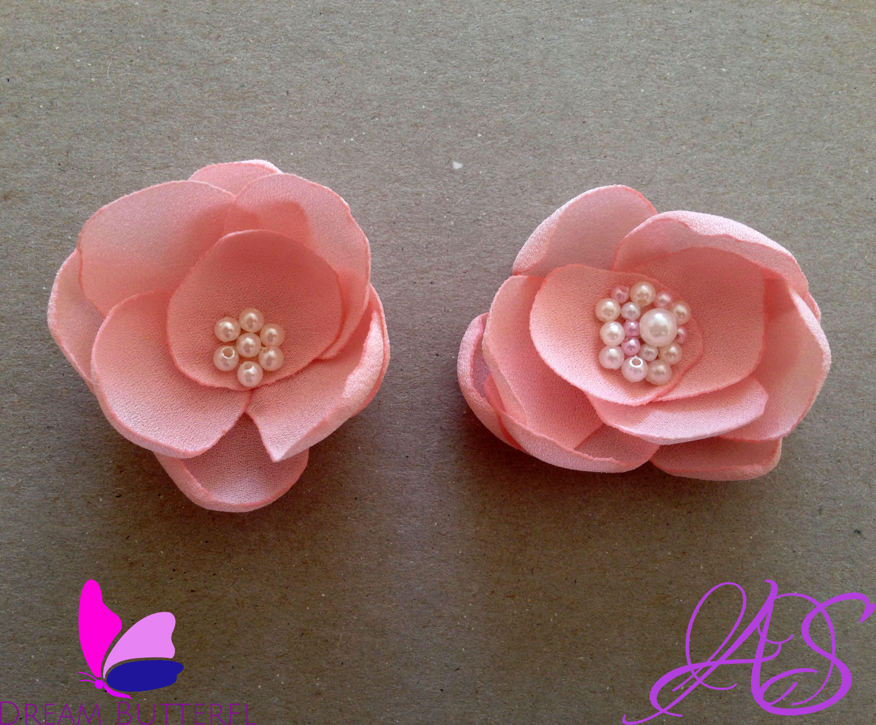 How to Make Fabric Flower With Beaded Center - Instant Download PDF ...