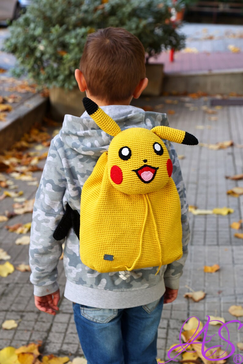 Crochet Pikachu Backpack Pattern for Children PDF Accessories - Etsy