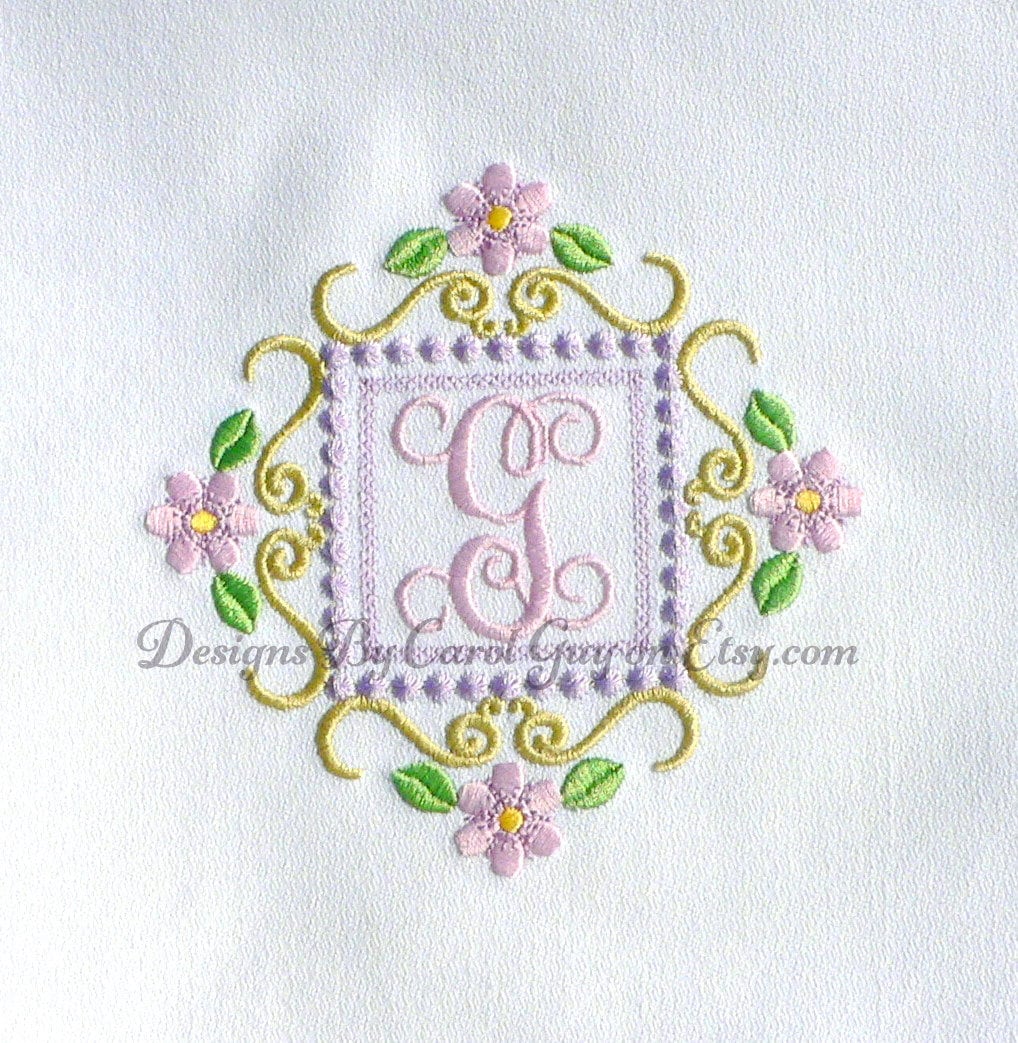 Machine Embroidery Monogram Frame / 1908 - Etsy