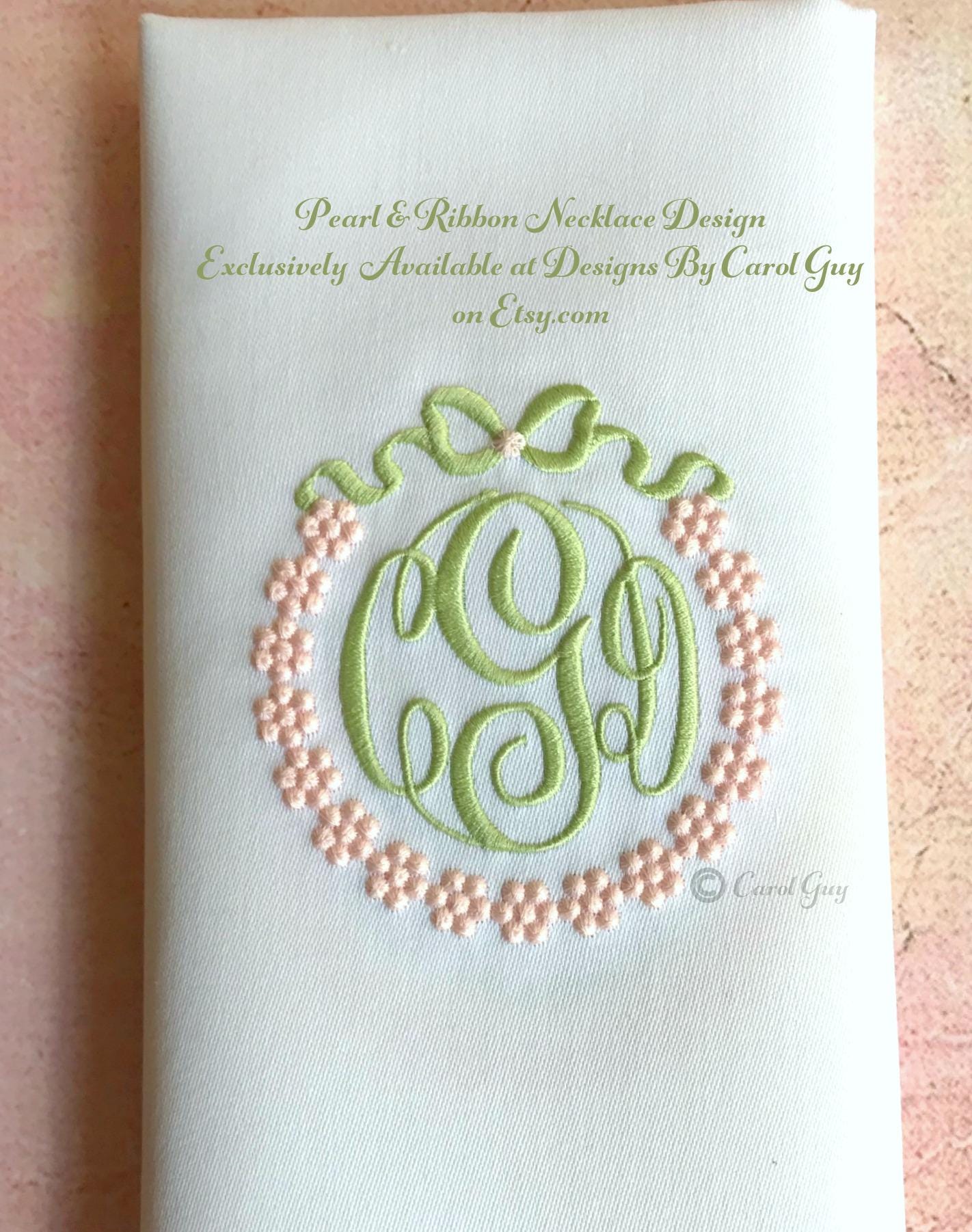Machine Embroidery 2402 "pearls Ribbon Necklace" Exclusively "designs ...