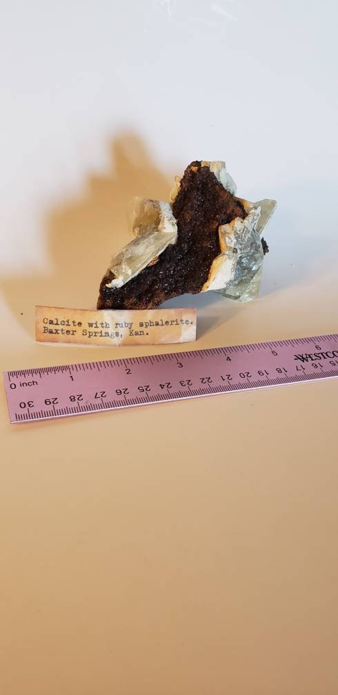 Calcite With Ruby Sphalerite Baxter Springs Kansas Part | Etsy