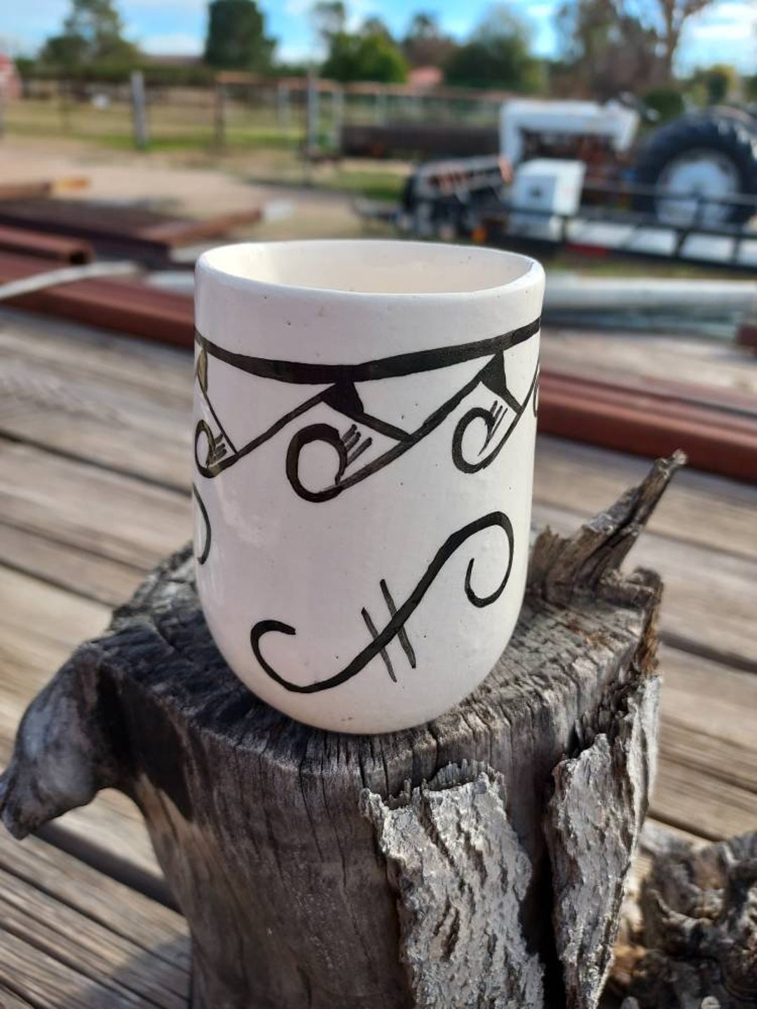 Hopi Handmade Clay Vase - Artist Signed Aris Hope Clay Cup - Hand ...