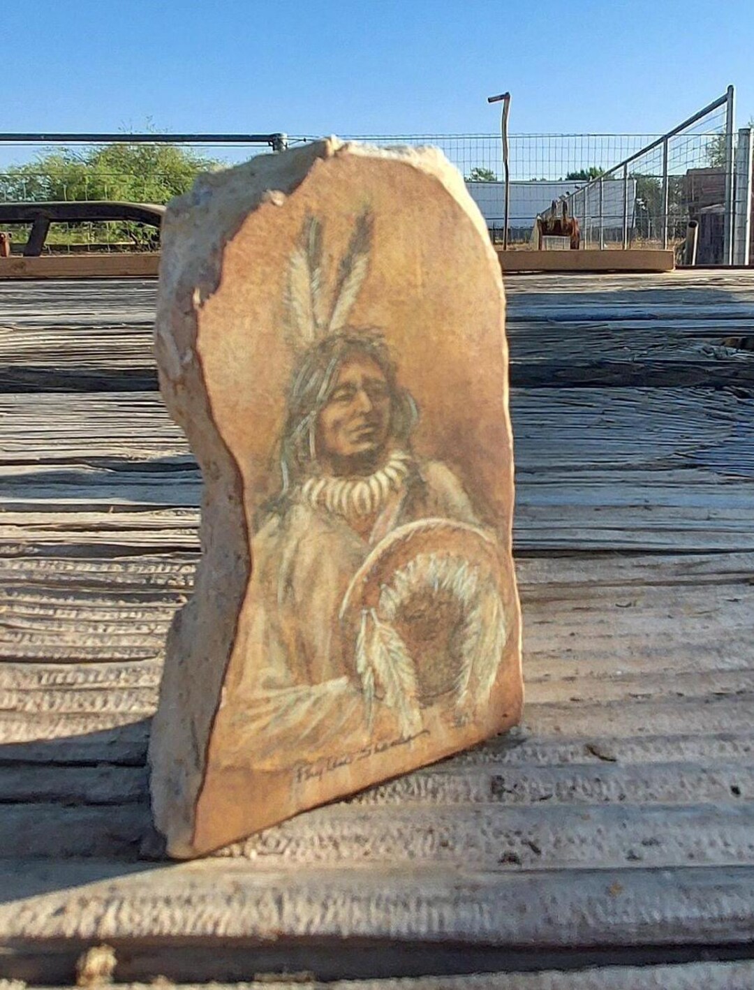 Hopi Painting Printed on Sand Stone - Sand Stone Decor - Native Art ...