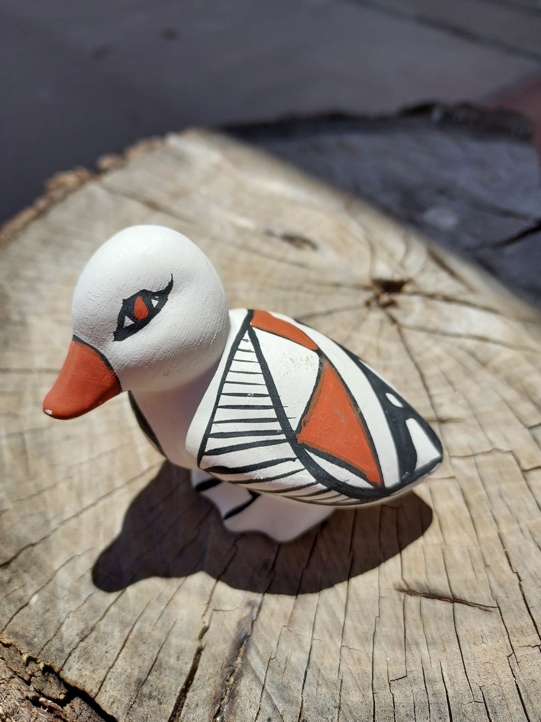 Ceramic Native American Painted Duck - Hand Painted Ceramic Duck - With ...