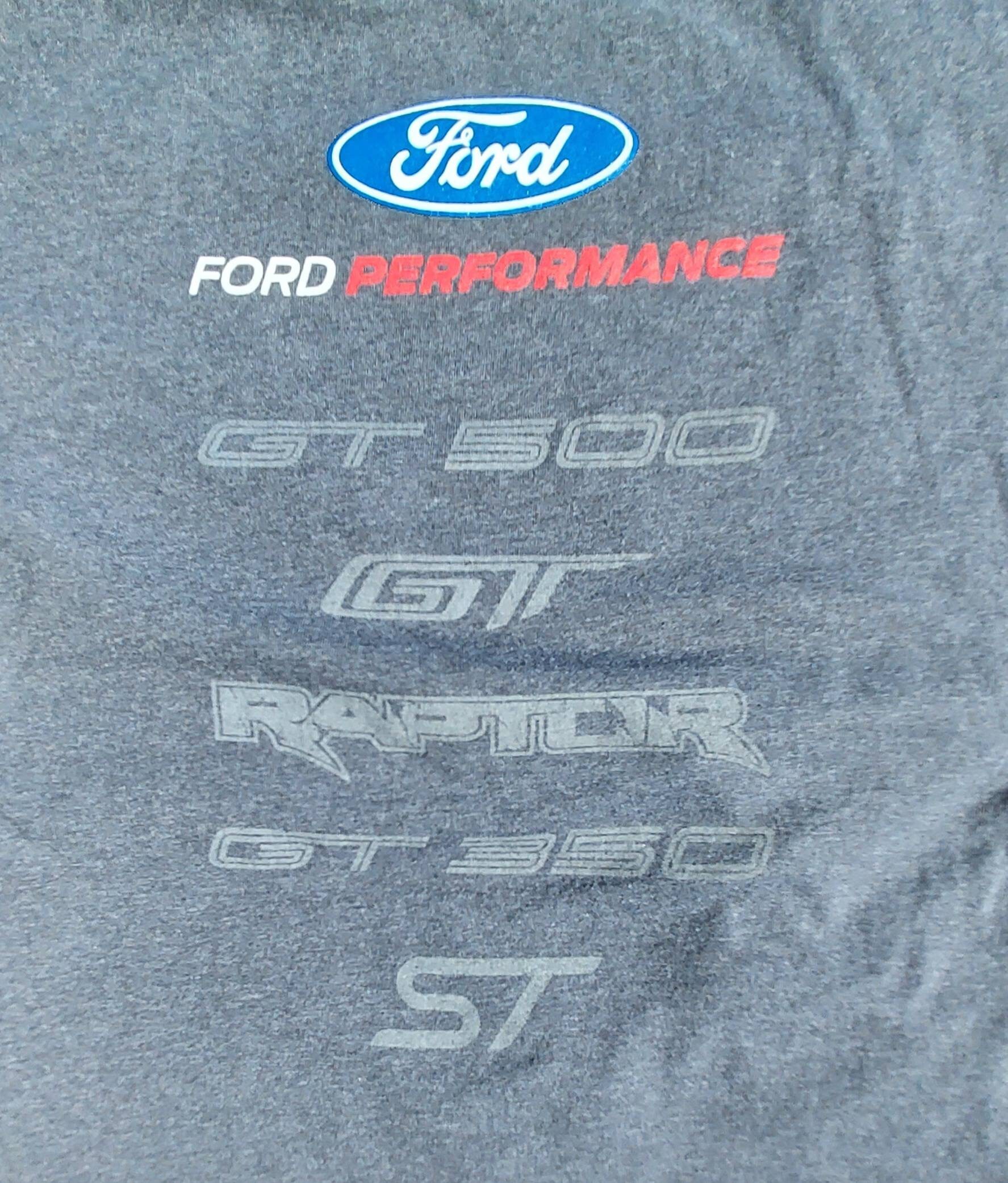 Shelby GT 500 Large Gray Ford Performance Shirt Ford GT Raptor Classic ...
