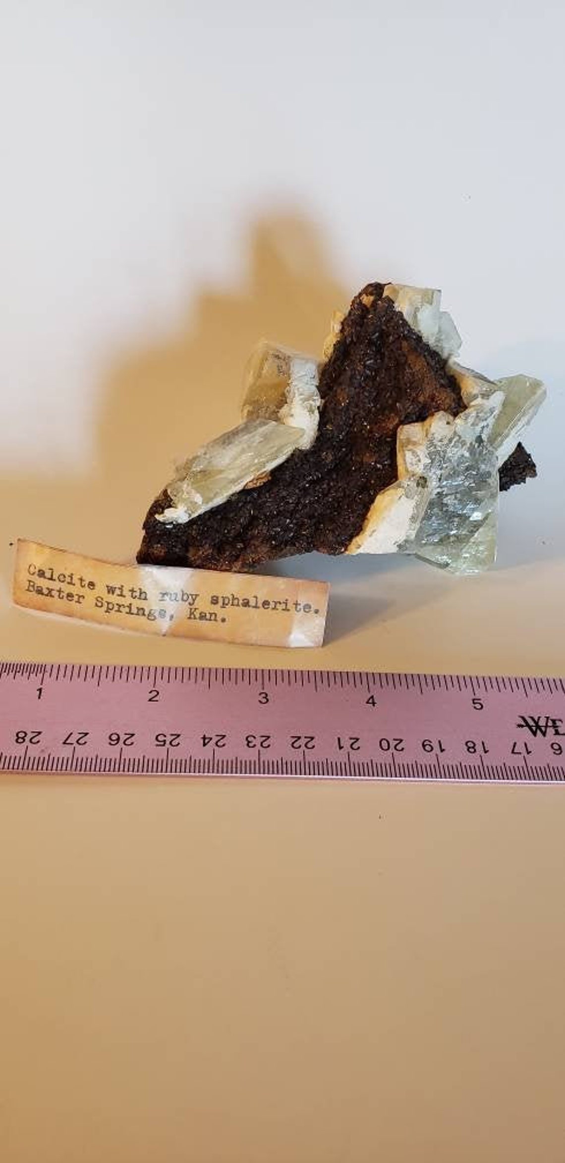 Calcite With Ruby Sphalerite Baxter Springs Kansas Part | Etsy