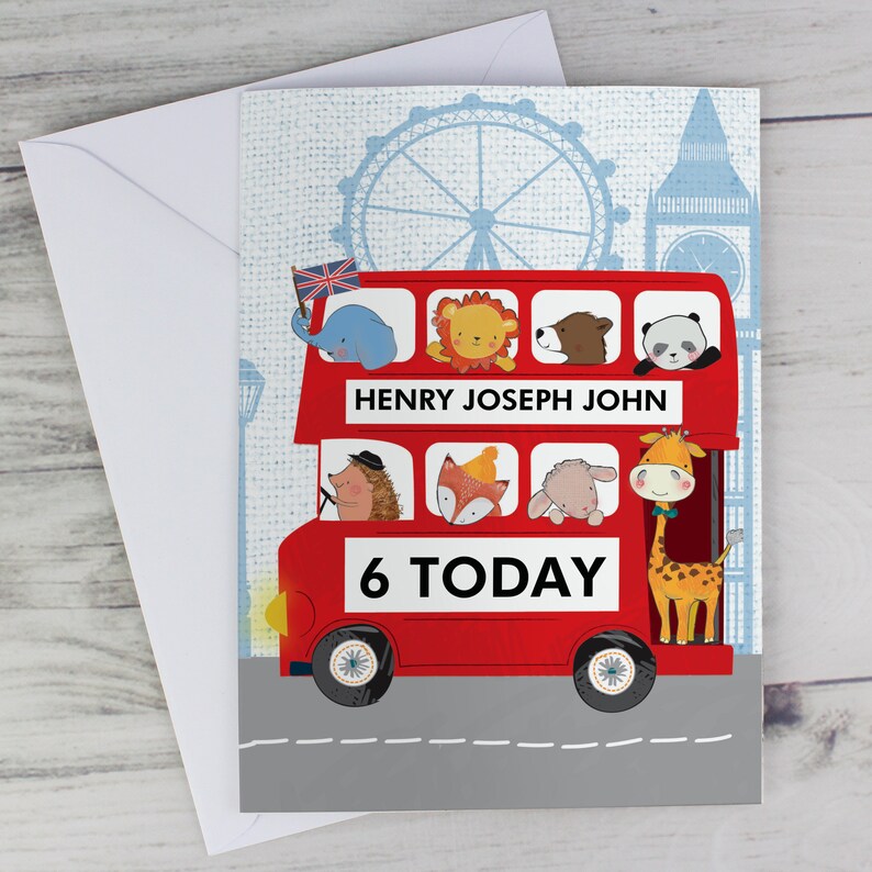 Personalised Birthday London Bus Card - Etsy UK