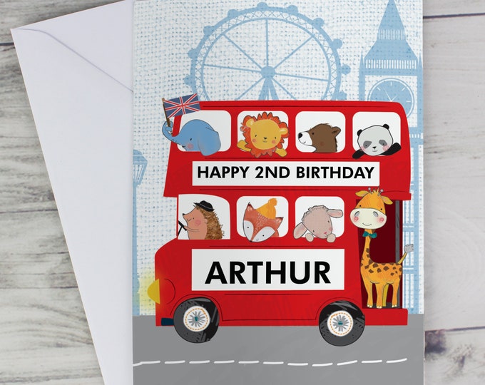 Personalised Birthday London Bus Card - Etsy UK