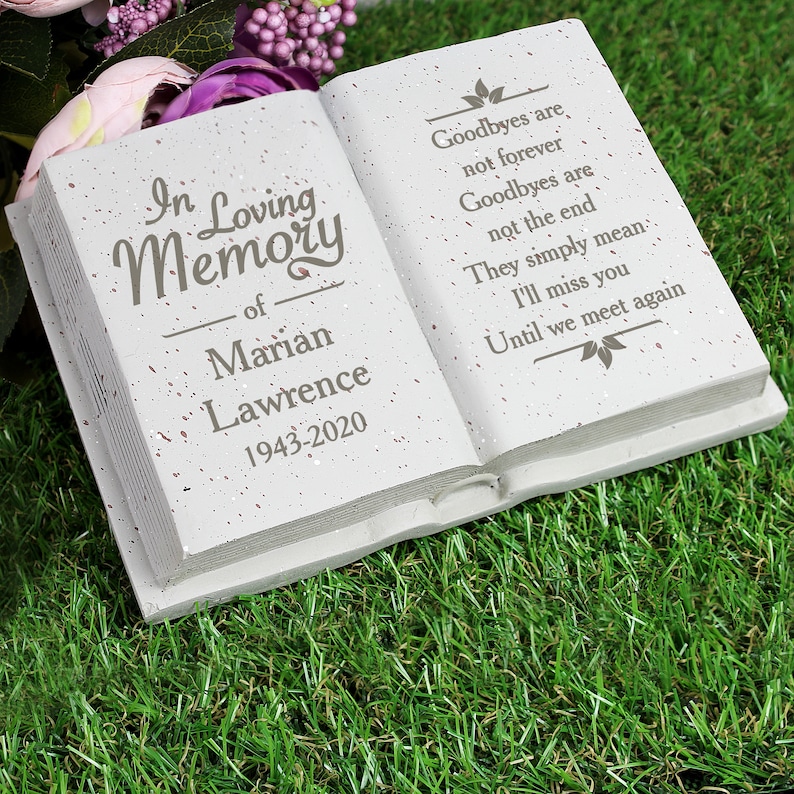 Personalised in Loving Memory Memorial Book Resin Grave - Etsy