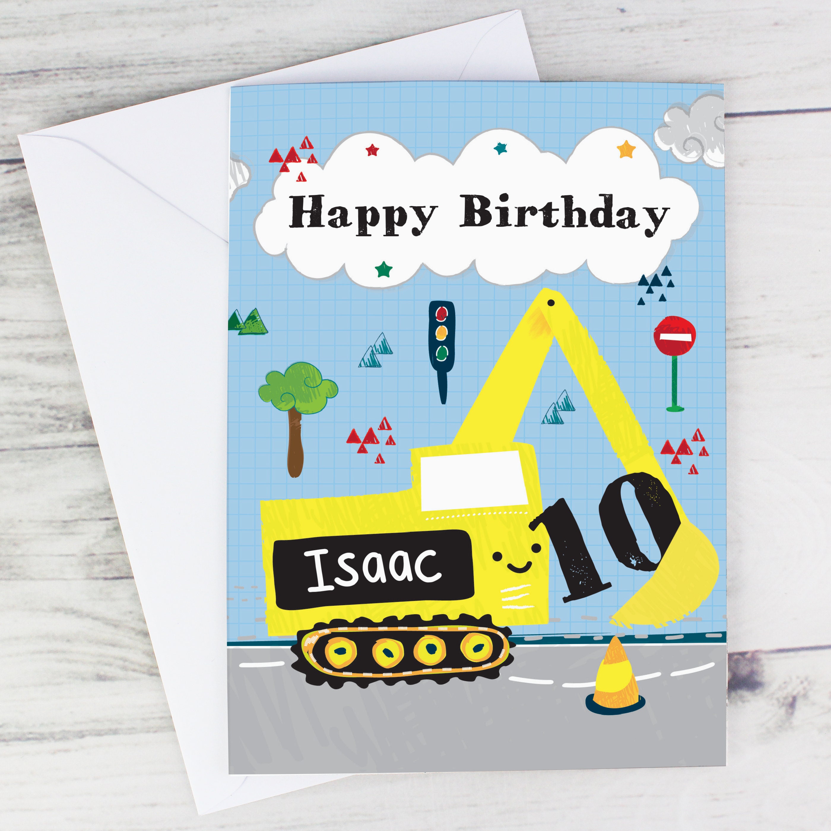 Personalised Birthday Digger Card - Etsy UK