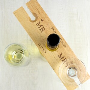 Personalised Couples Wine Glass & Bottle Butler, Personalised Wine Rack ...
