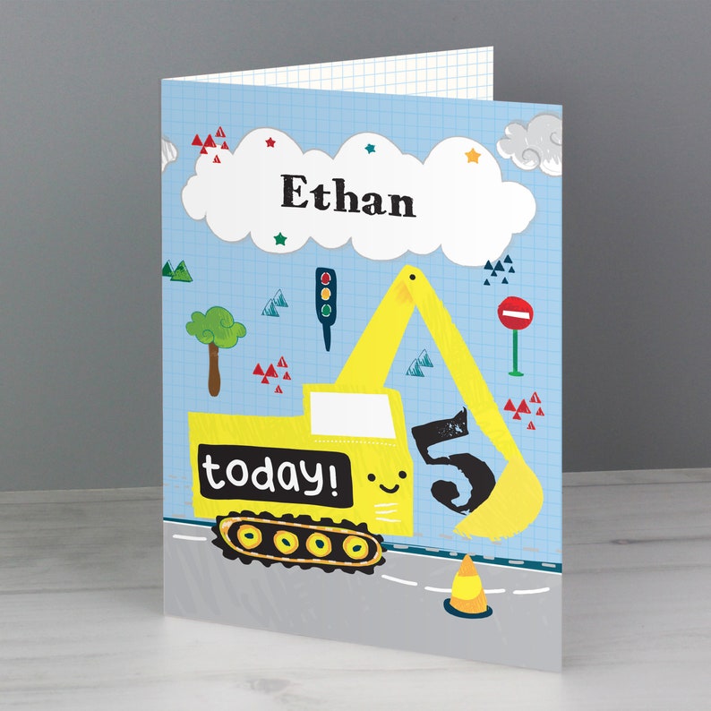 Personalised Birthday Digger Card | Etsy UK