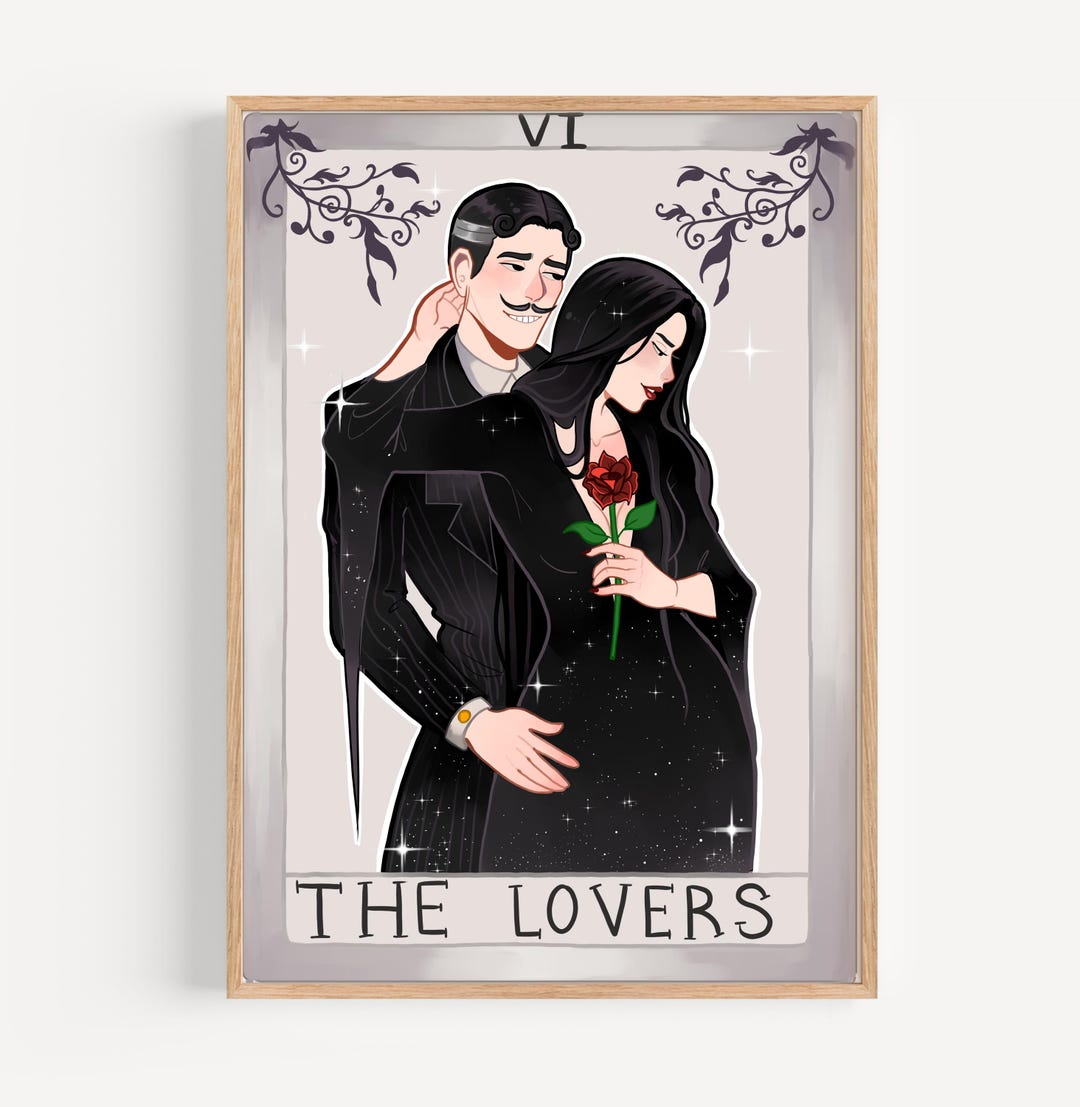 The “lovers” Tarot Addams Family Inspired Matte Print - Etsy