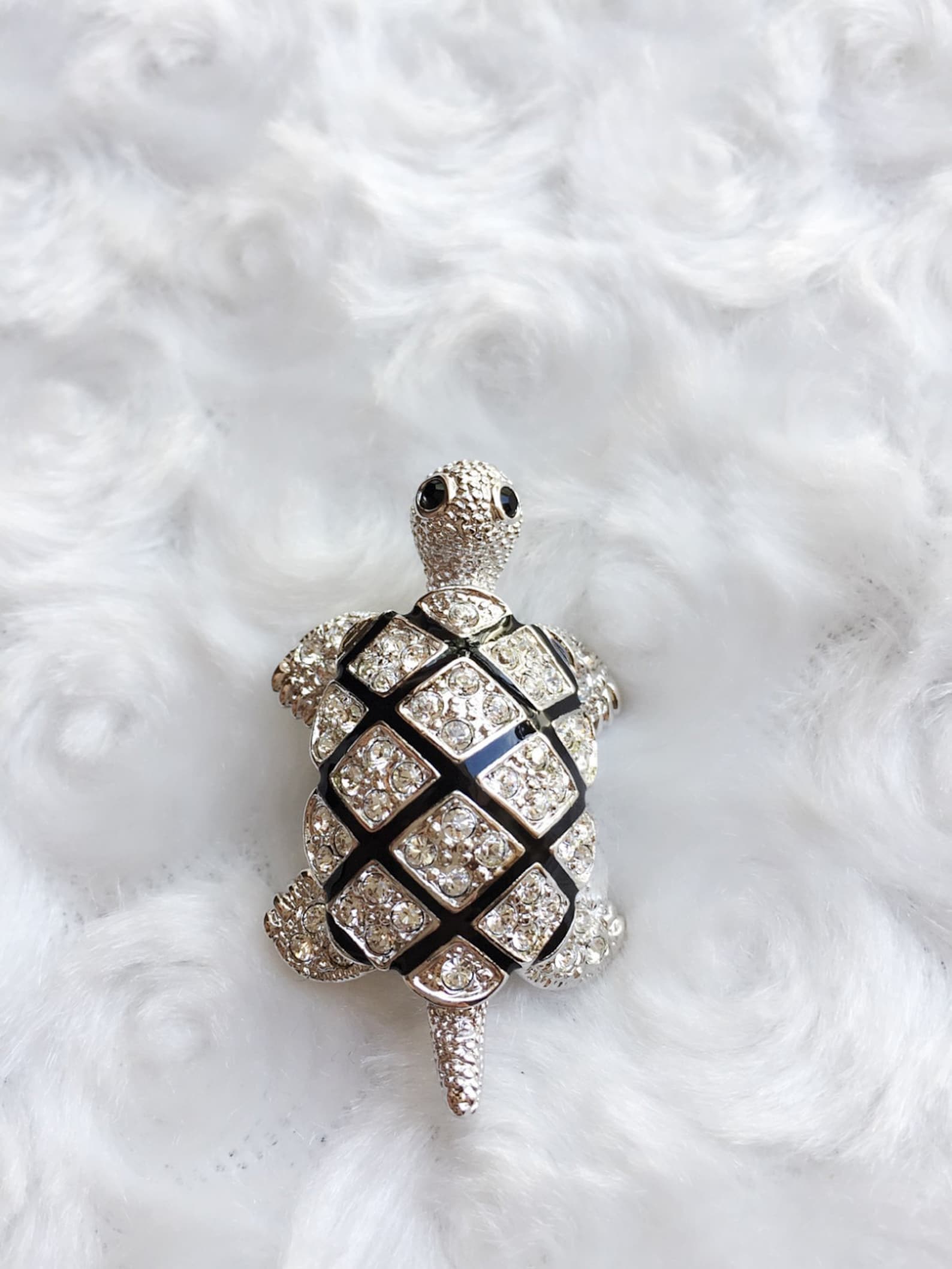Swarovski Crystal Turtle Broochrhodium Plated Turtle - Etsy