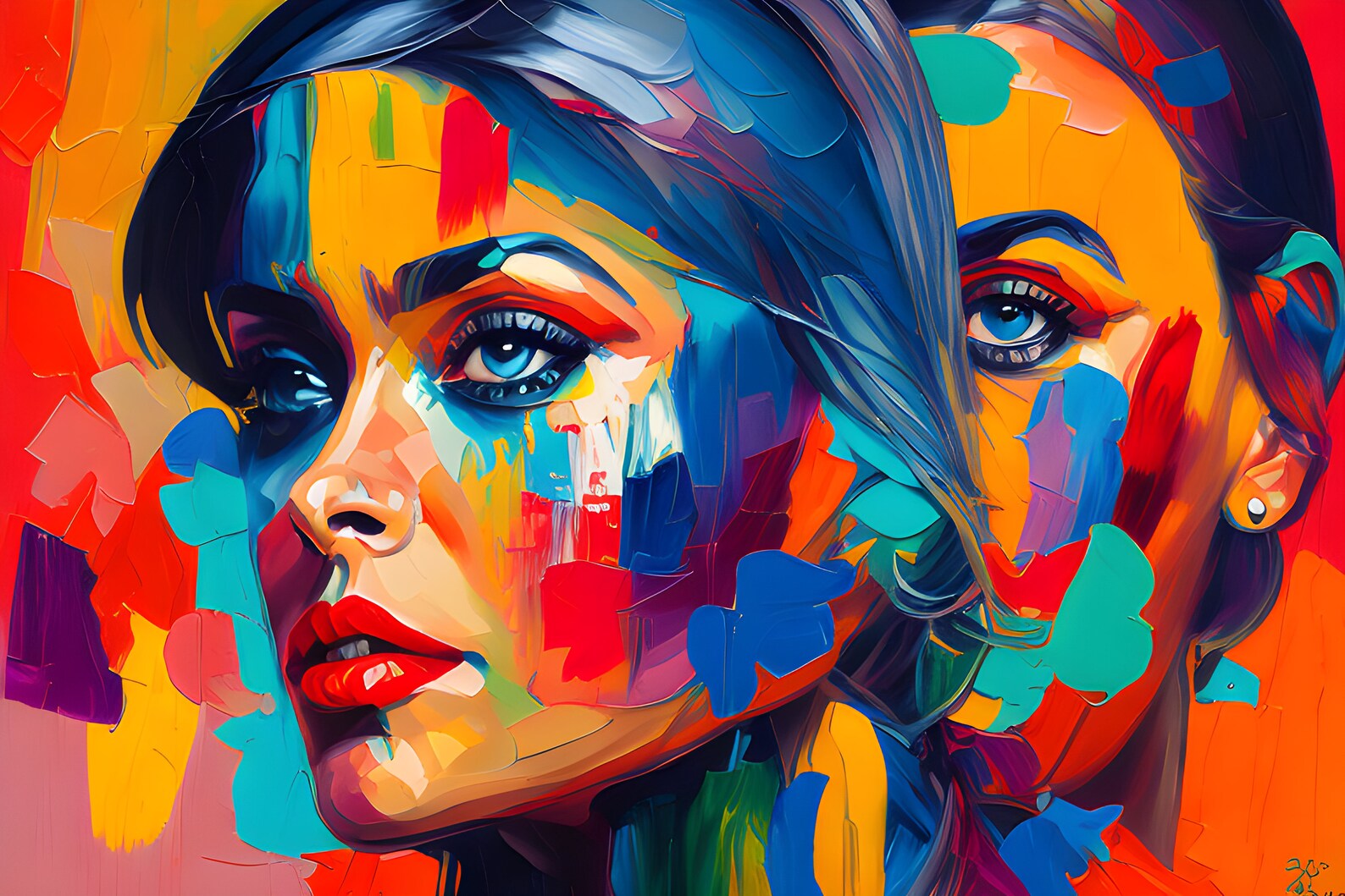 Strong Women Superhero Queen Warrior Woman Comic Book Watercolor Oil ...