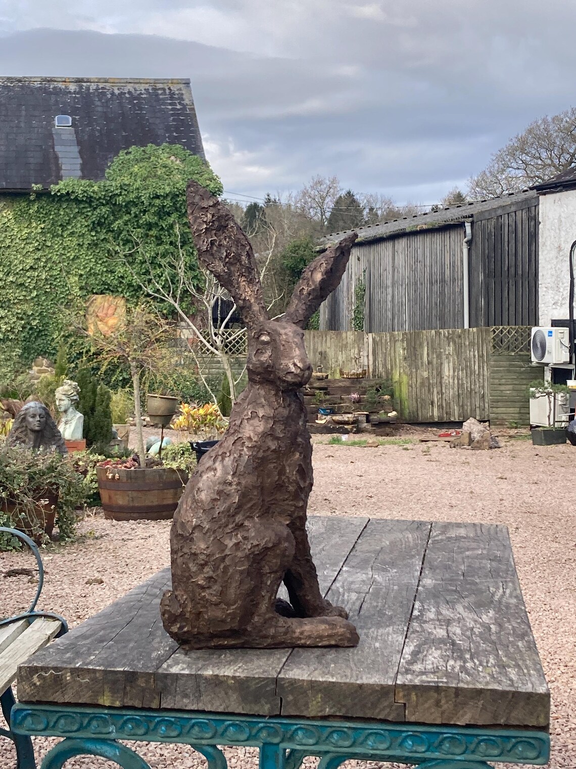 Listening Hare in Dark Bronze Resin - Etsy
