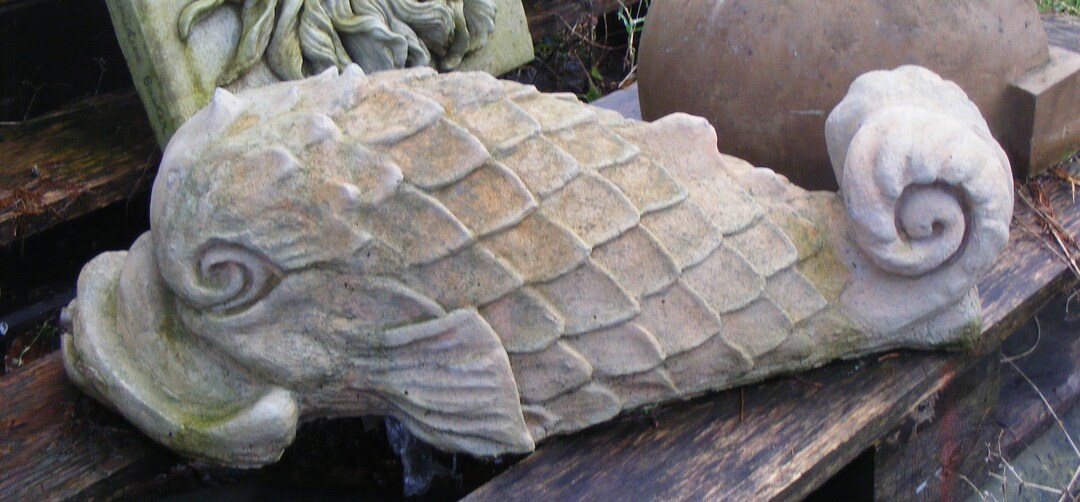 Dolphin, Medieval, Renaissance, Fountain-head, Spitter, Stone Sculpture ...