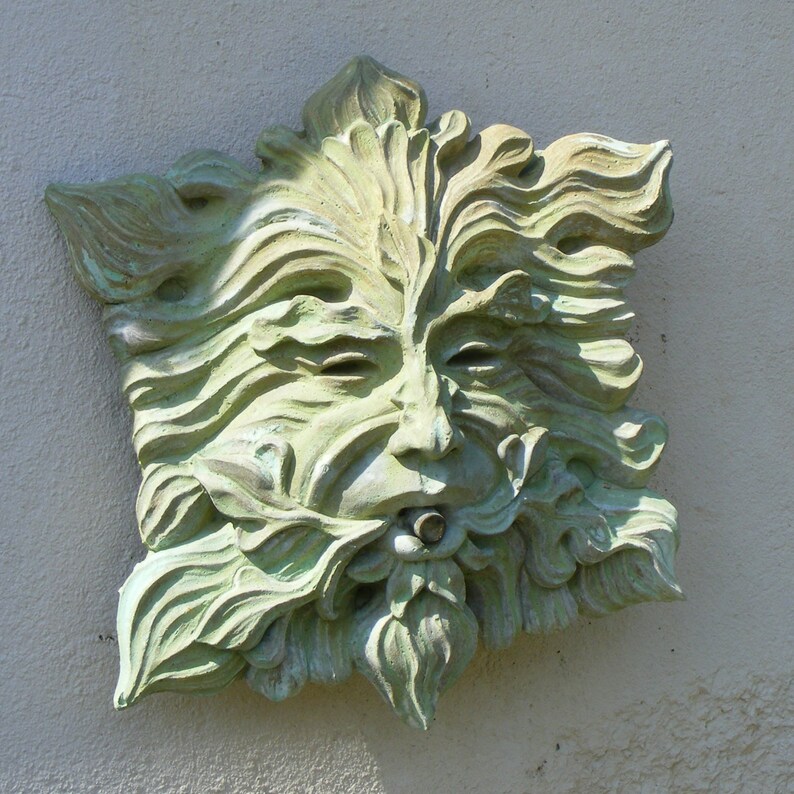 Green Man Water Feature Stone Cast by Christine Baxter - Etsy