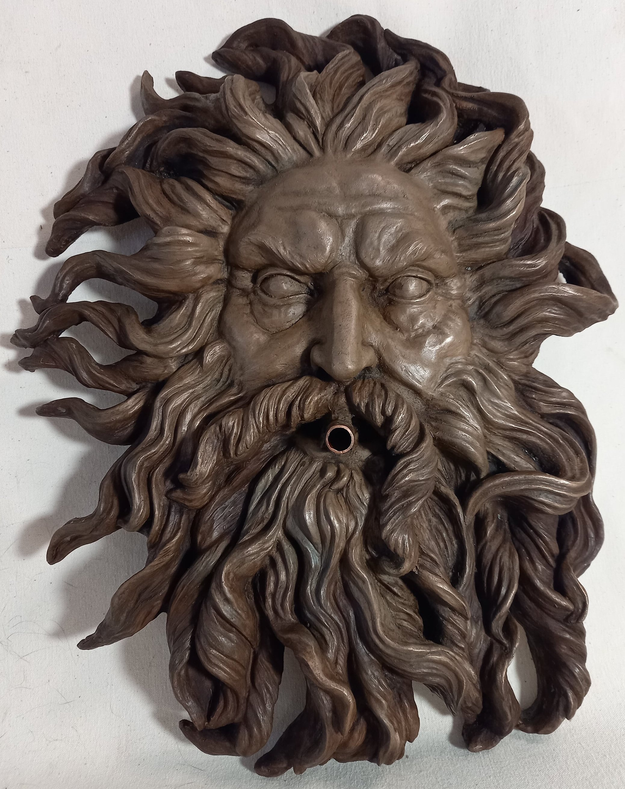 Concrete Poseidon Head Statue with Tillandsia Usneoides - Air plant Kit ...