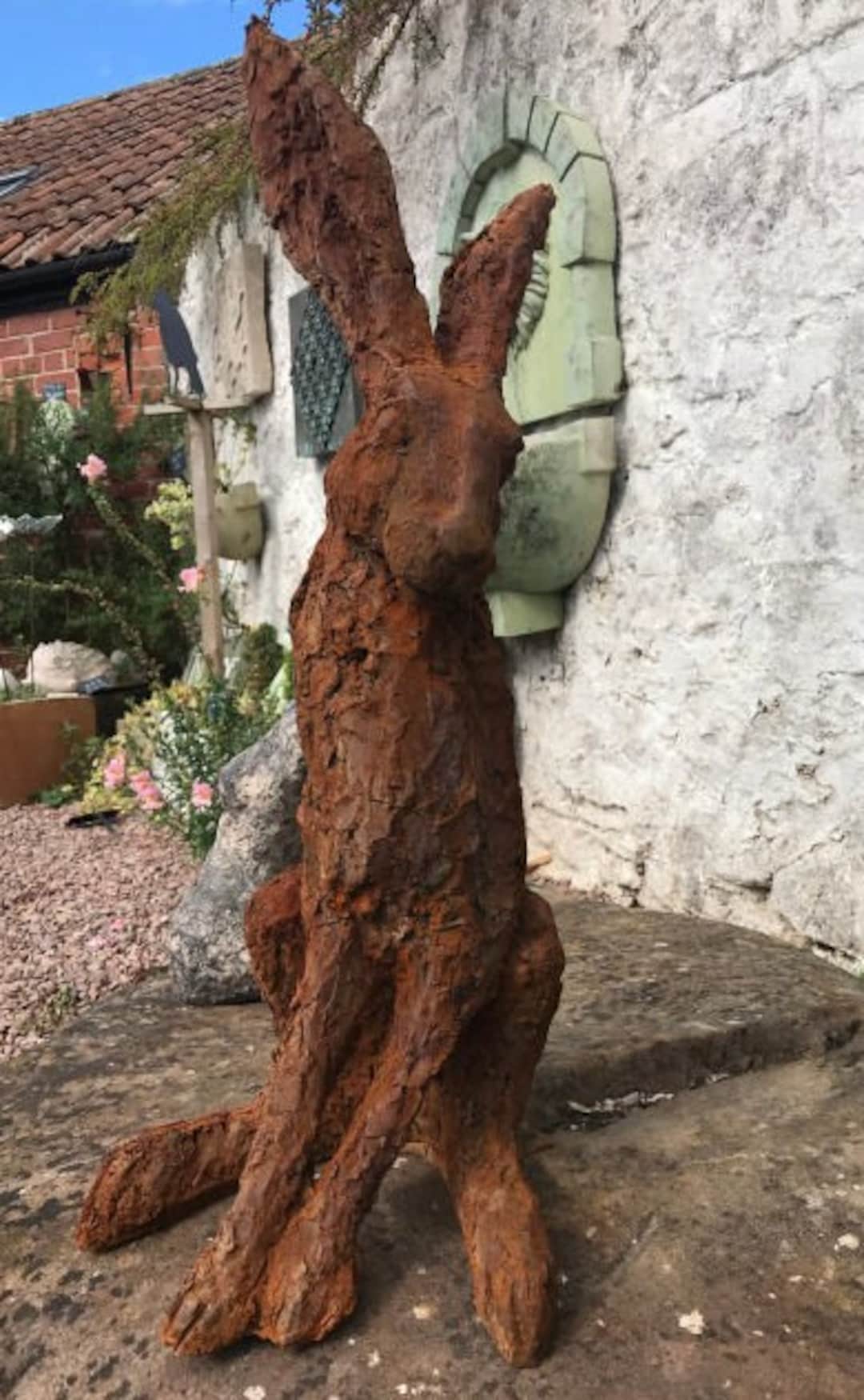 Hare Garden Sculpture (looking Down Hare) Iron Resin by Christine ...
