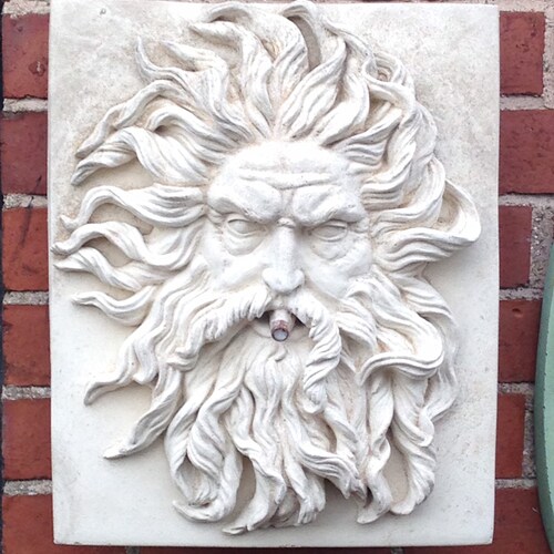 Green Man Water Feature Stone Cast by Christine Baxter - Etsy