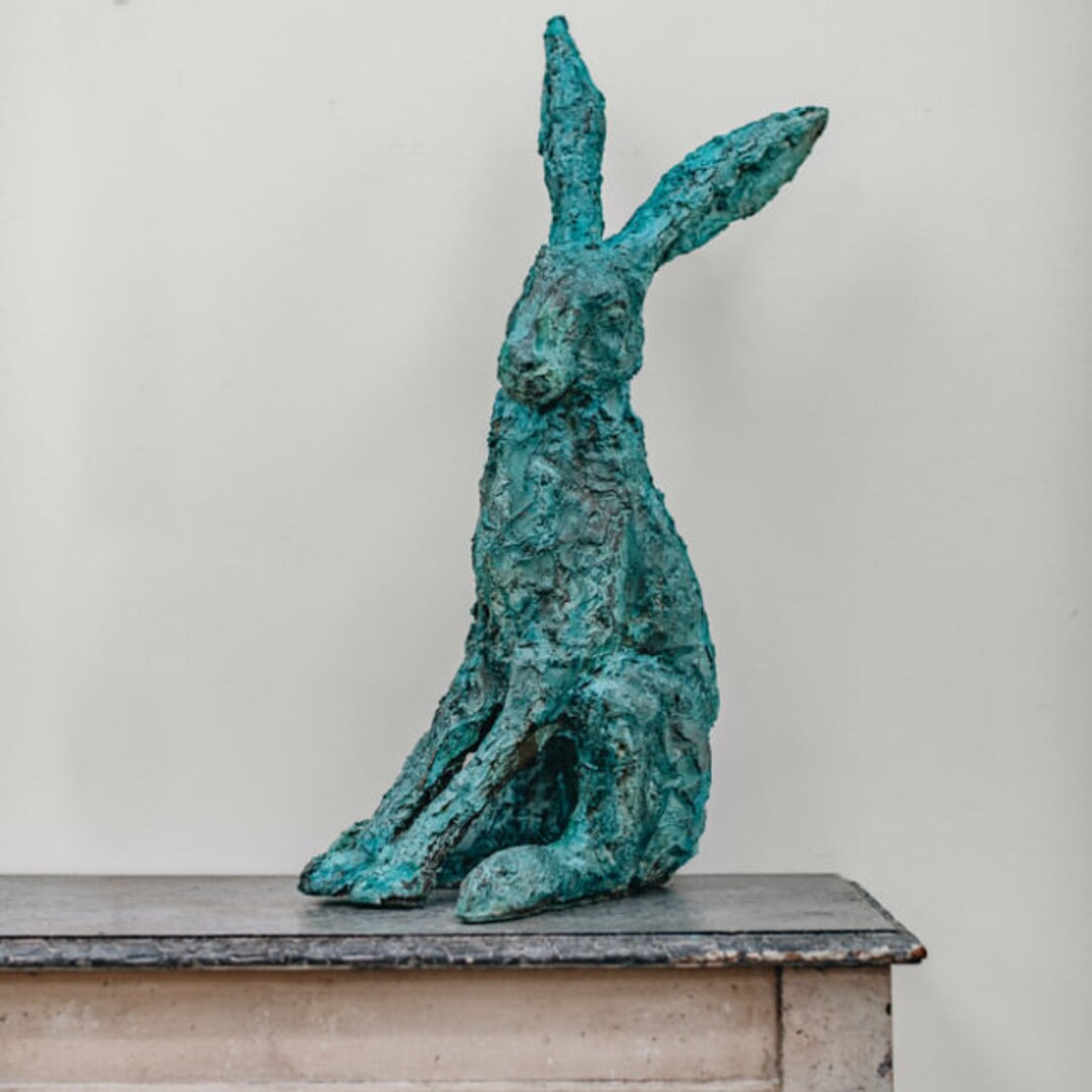 Hare Garden Bronze Sculpture (looking Down Hare) by Christine Baxter - Etsy