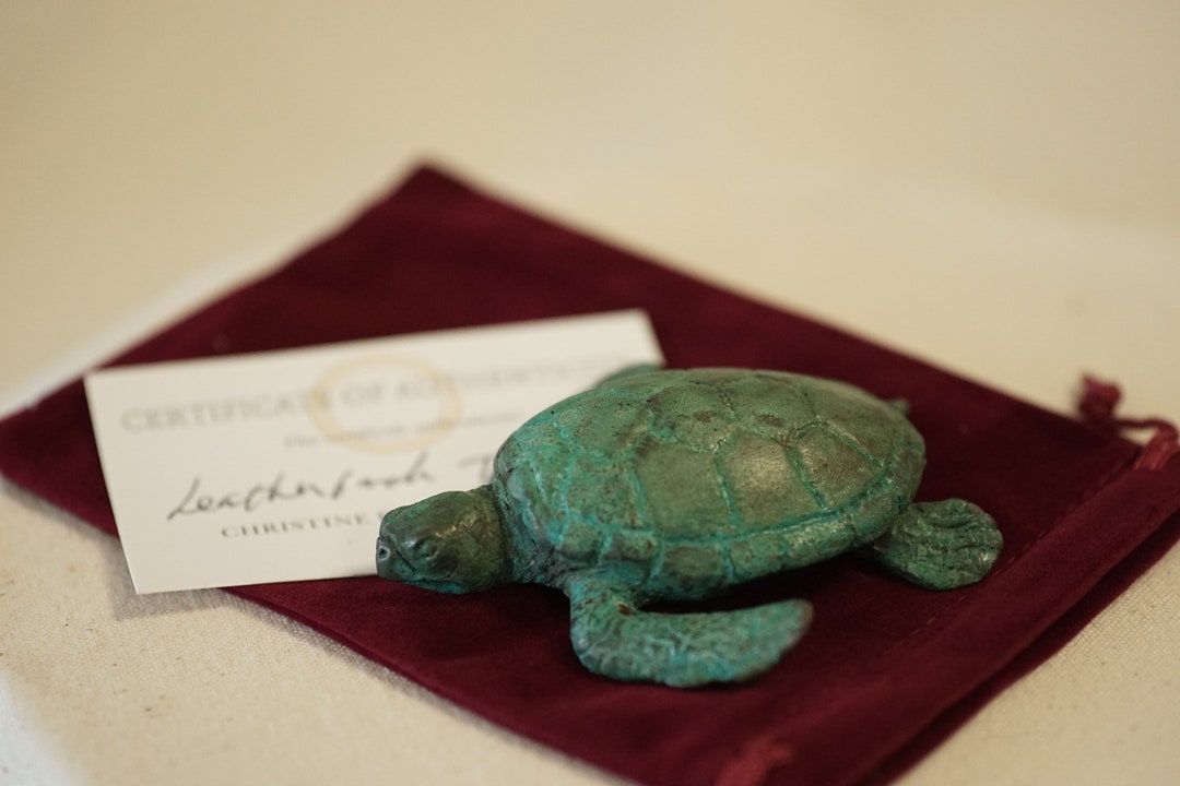 Leatherback Turtle, Bronze Miniature Sculpture Figurine Collectable by ...