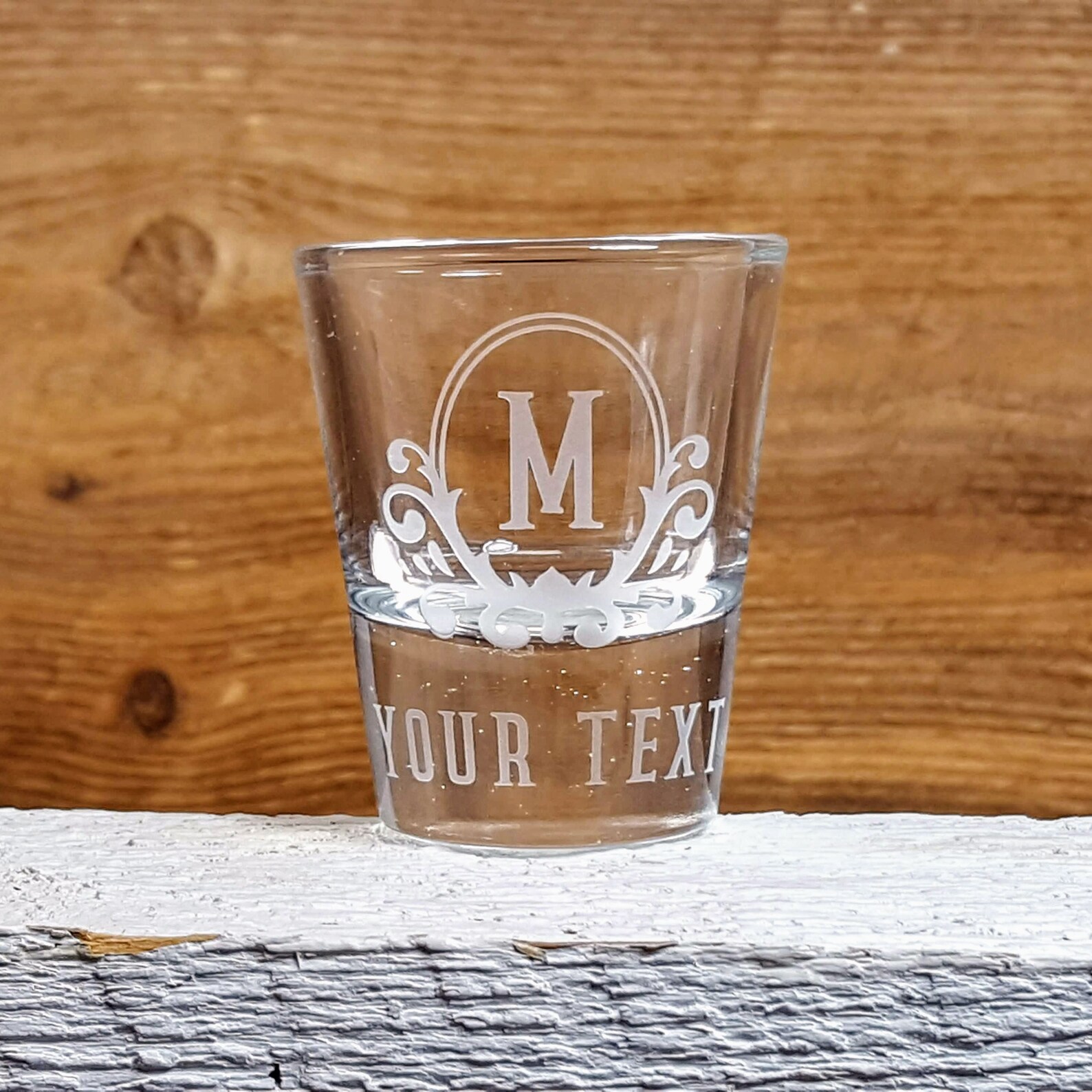 Shot Glasses Vintage Logo Personalized Custom Text Set of - Etsy