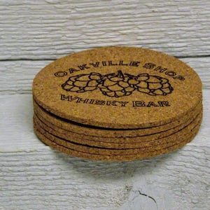 Cork Coaster Set of Six Personalized Custom Engraved Text With Hop Cone ...