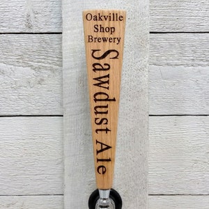 Custom Personalized Tapered Beer Wine Coffee Tap Handle Oak Wood ...