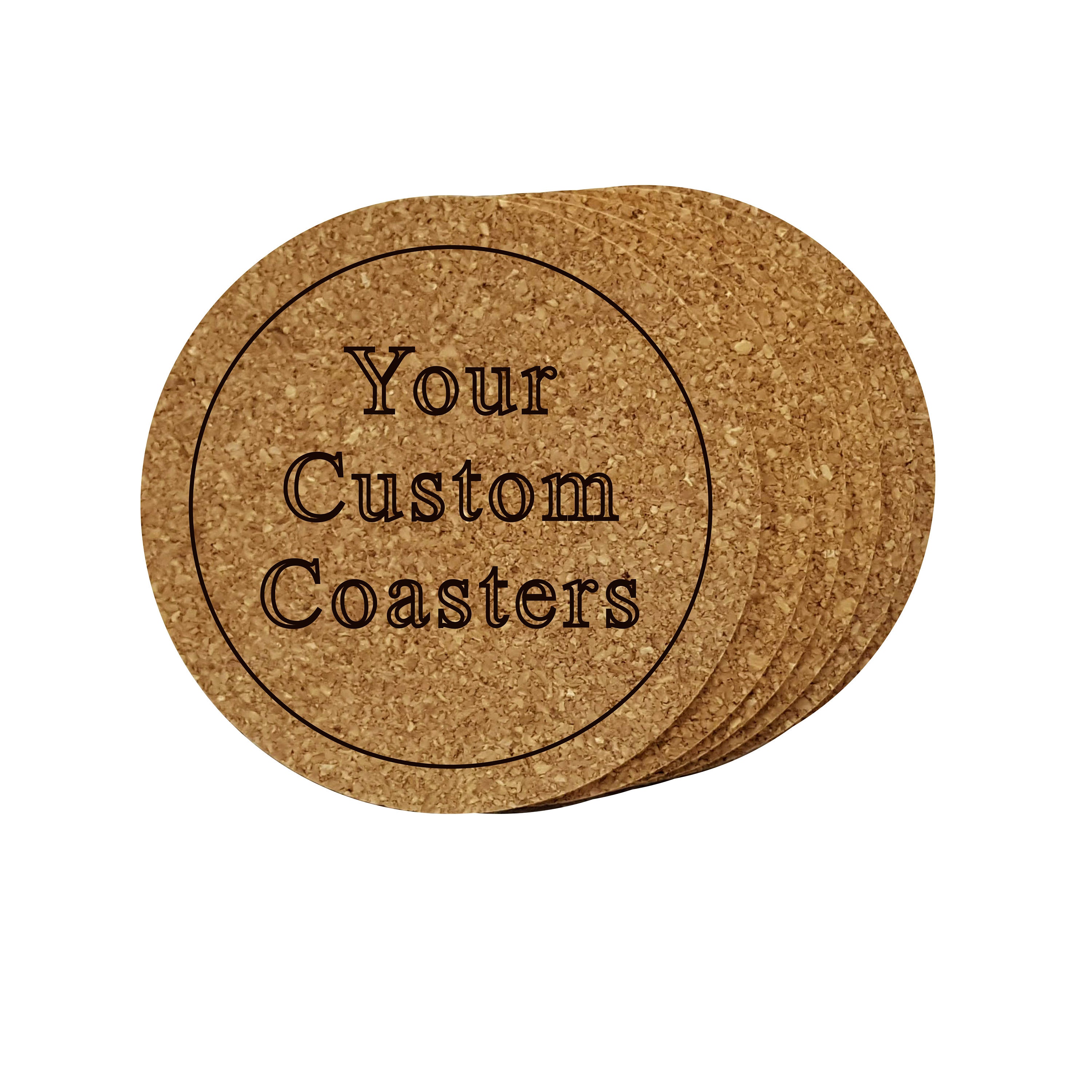 Cork Coaster Set of Six Personalized Custom Engraved Text. - Etsy