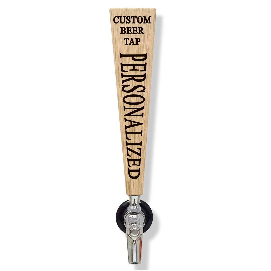 Custom Personalized Tapered Beer Wine Coffee Tap Handle Oak Wood ...