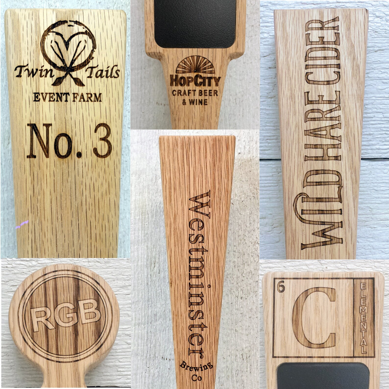 Beer Tap Handle Barrel Stave Shape Personalized With Your | Etsy