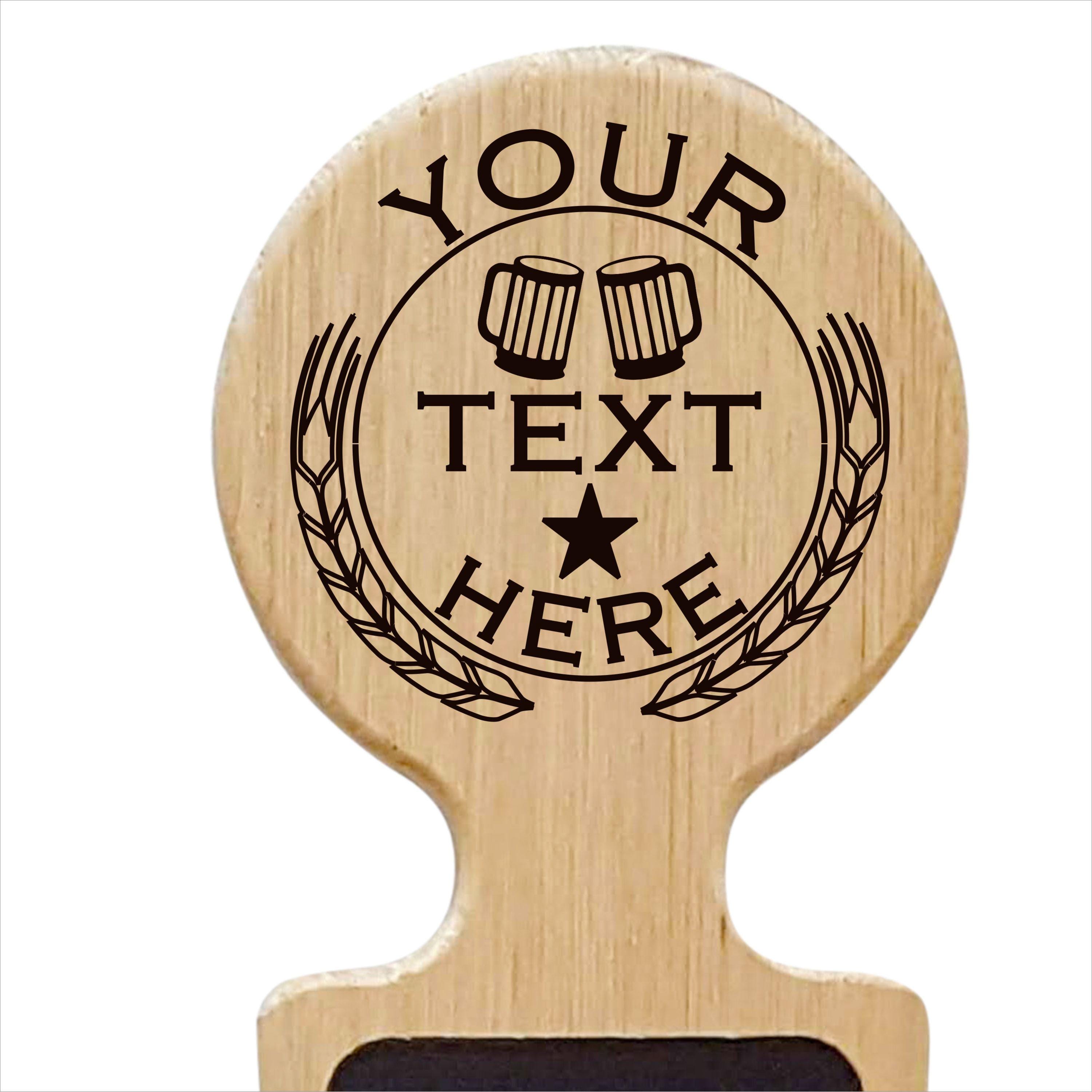 Personalized Engraved Beer Tap Handle With Chalkboard: Oak Kegerator ...