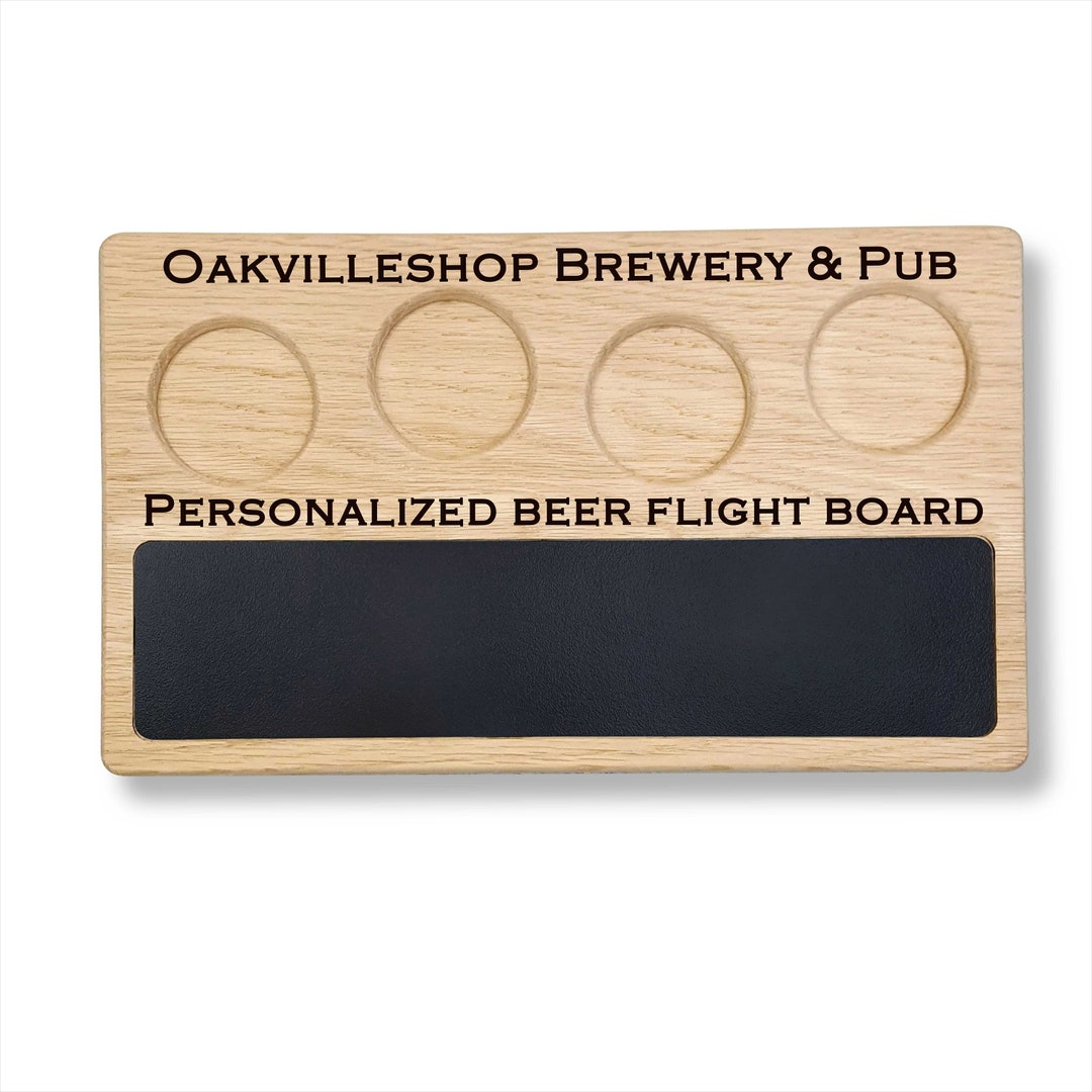 Personalized Oak Beer Flight Sampler: Chalkboard Paddle Board - Etsy