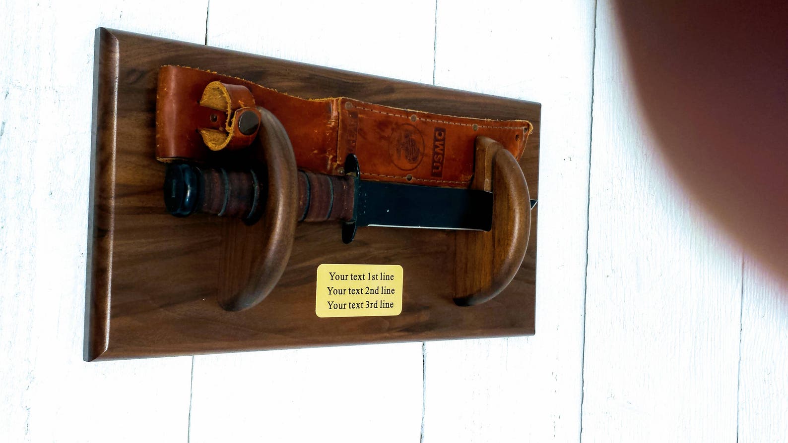 Personalized Walnut Wood USMC Ka-bar Knife Display Holder - Etsy