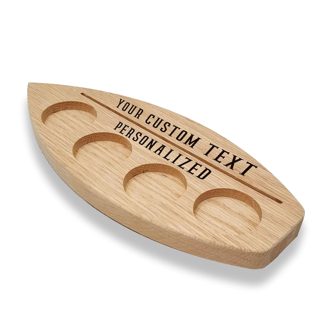 Customizable Surfboard Beer Flight Sampler: Oak Wood Paddle Board - Etsy