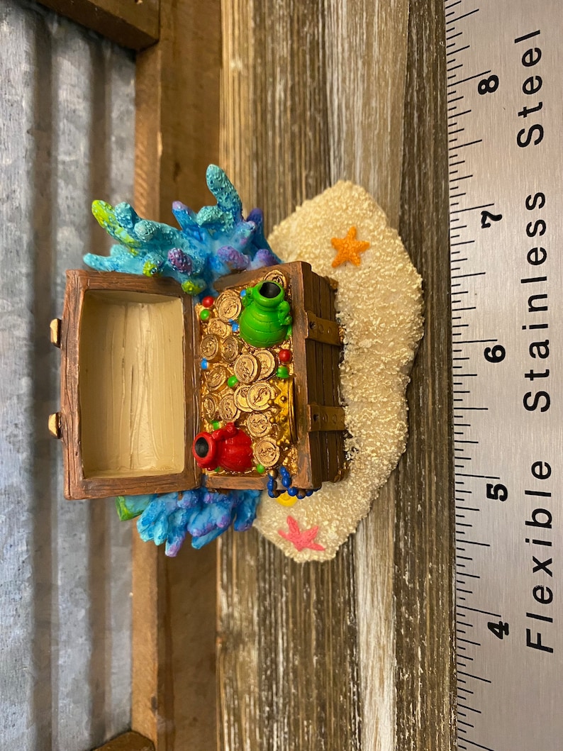Fairy Garden Miniature Treasure Chest Coral Reef Pirate - Etsy