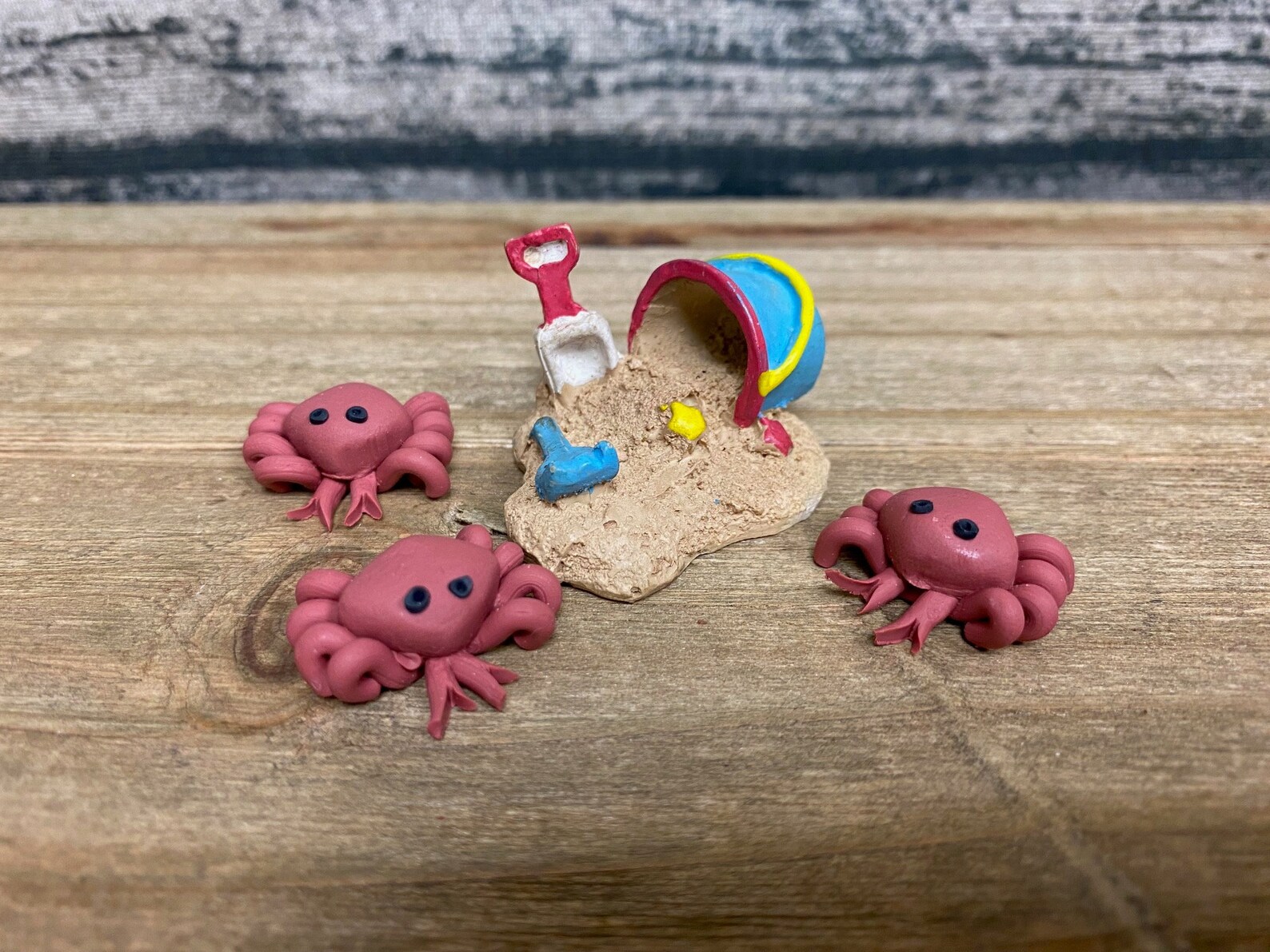 Handmade Clay Crab Miniature: Coastal Fairy Garden Decor - Etsy