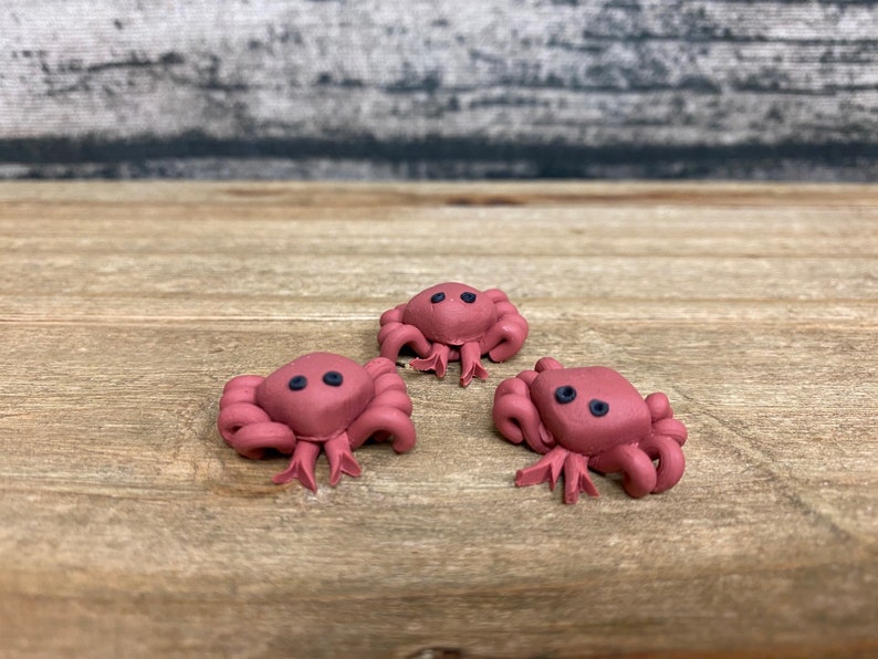 Handmade Clay Crab Miniature: Coastal Fairy Garden Decor - Etsy